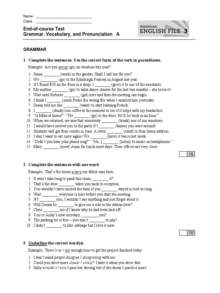Aef3 End of Course | PDF | Body Language | Feeling