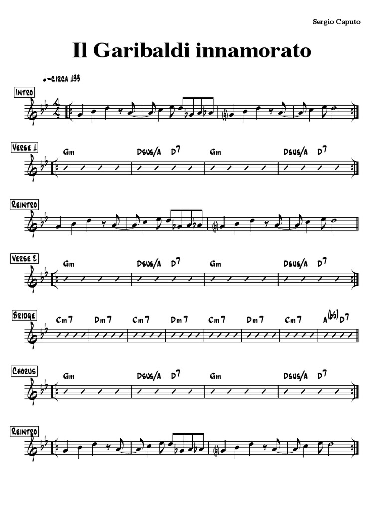 Il Garibaldi Innamorato - Sergio Caputo | PDF