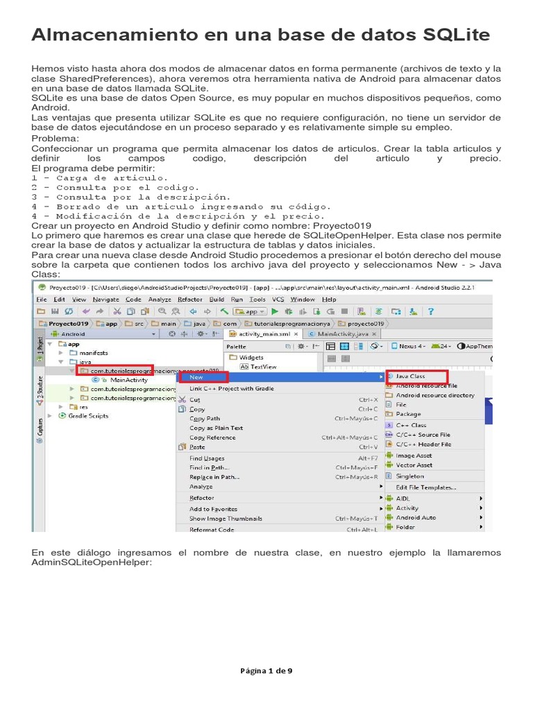 Apunte 12 Almacenamiento en Una Base de Datos SQLite | PDF | Bases de datos | Programa de ...