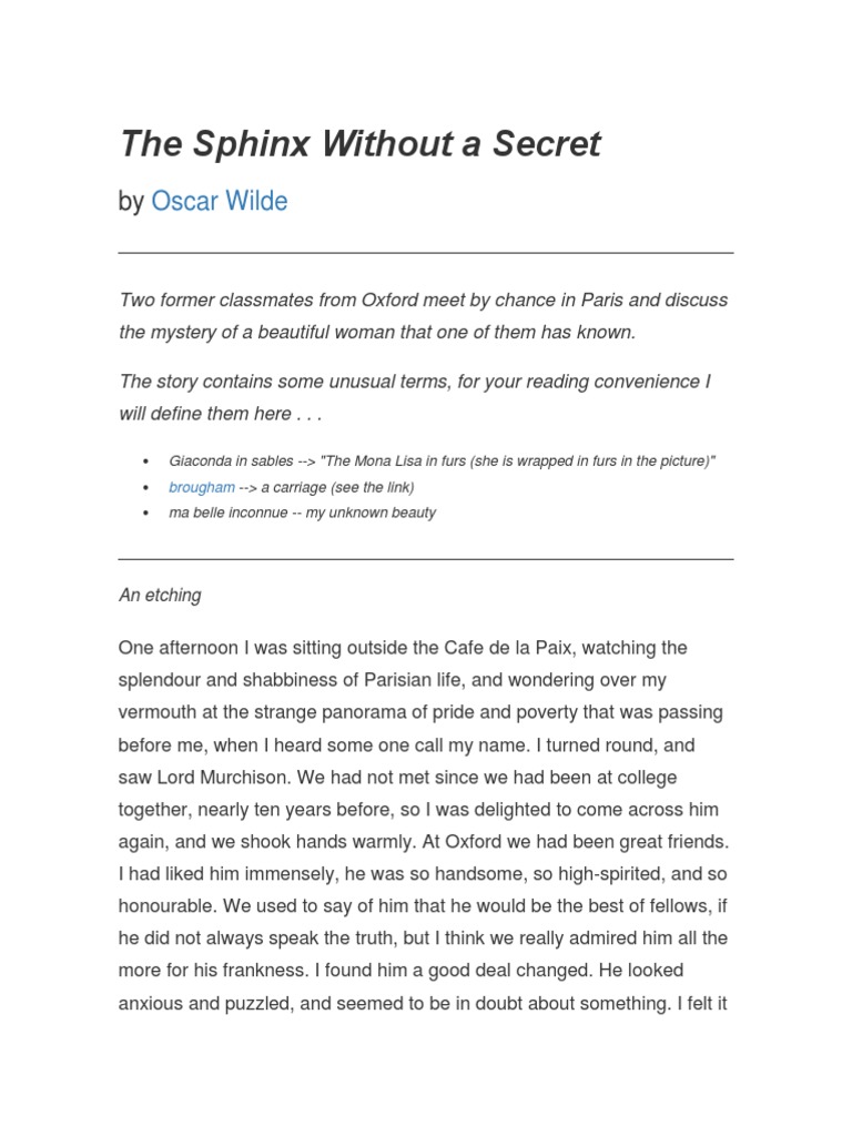4-2 The Sphinx Without A Secret | PDF