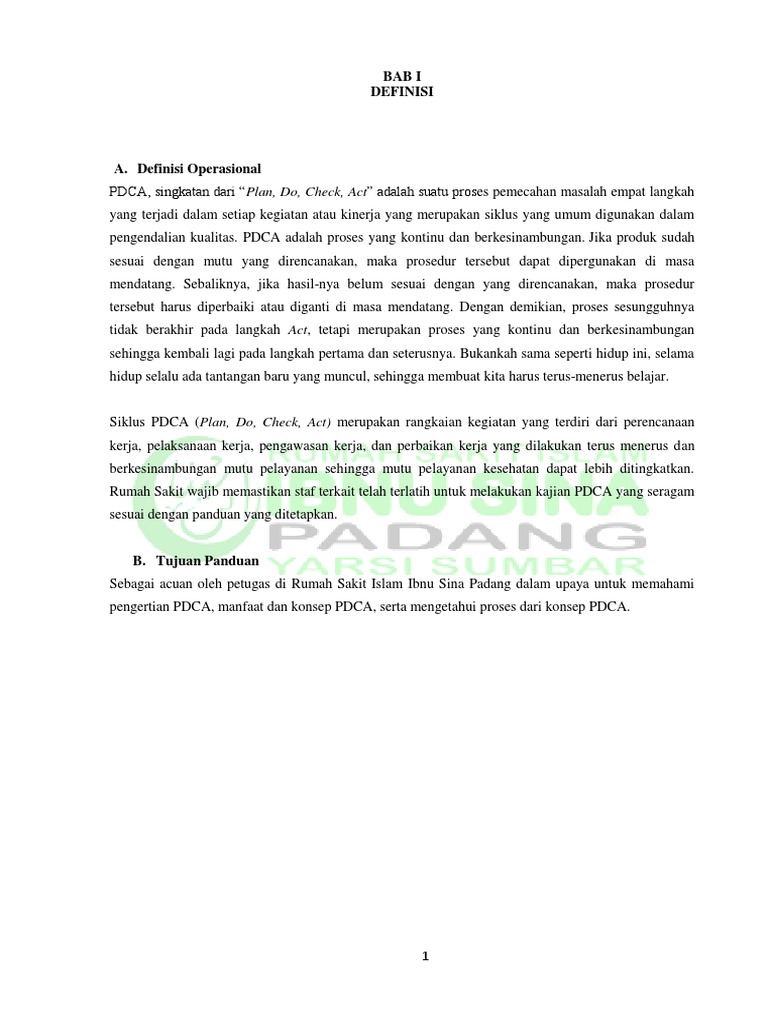 PANDUAN Pdca | PDF
