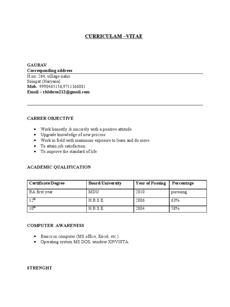 Gaurav Resume | PDF