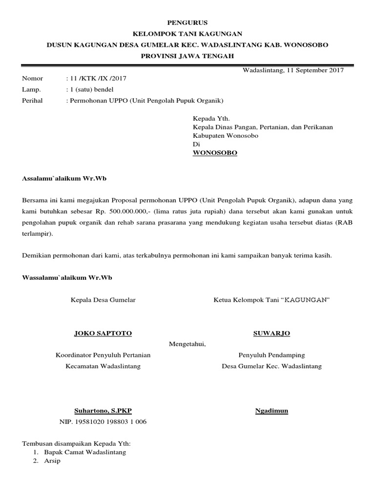 Surat Permohonan Bantuan | PDF