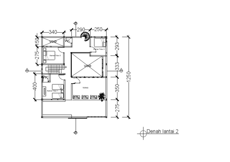 Denah Lantai 2 Kamar Tidur dan Teras | PDF