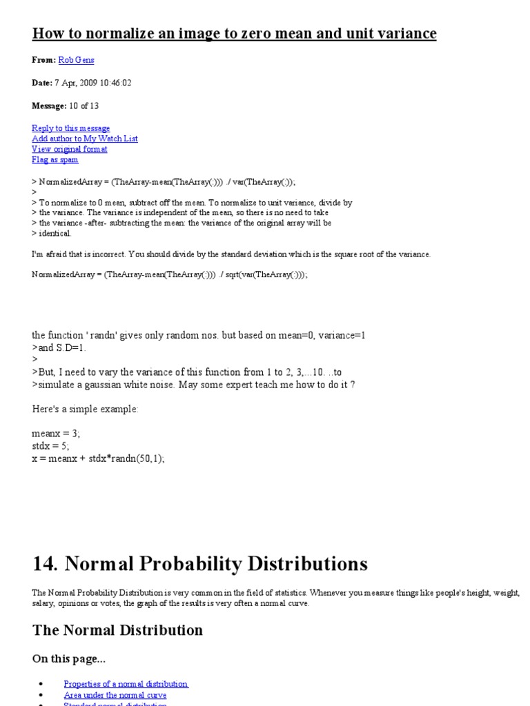 Normal Distribn Theory | PDF | Normal Distribution | Variance