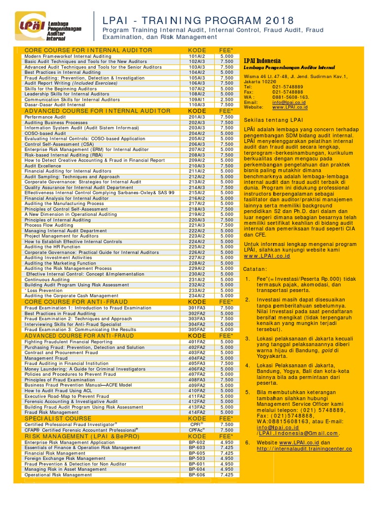 2018 LPAI Training-Program | PDF