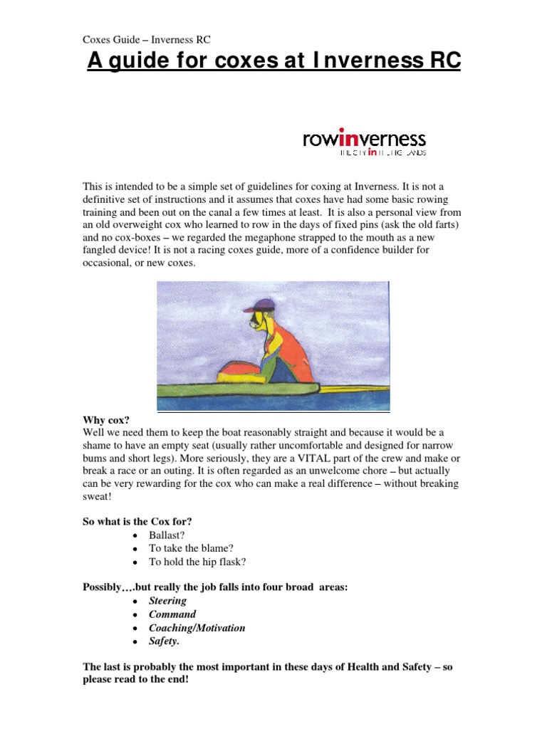 A Guide For Coxes at I Nverness RC: Why Cox? | PDF | Rowing (Sport ...