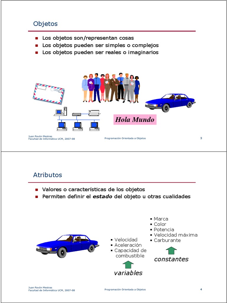 1.1.objetos y Clases PDF | PDF | Objeto (informática) | Programación ...