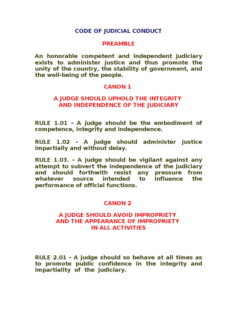 Code of Judicial Conduct | PDF | Judge | Judiciaries