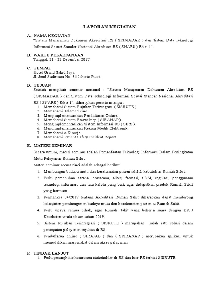 Contoh Laporan Workshop | PDF