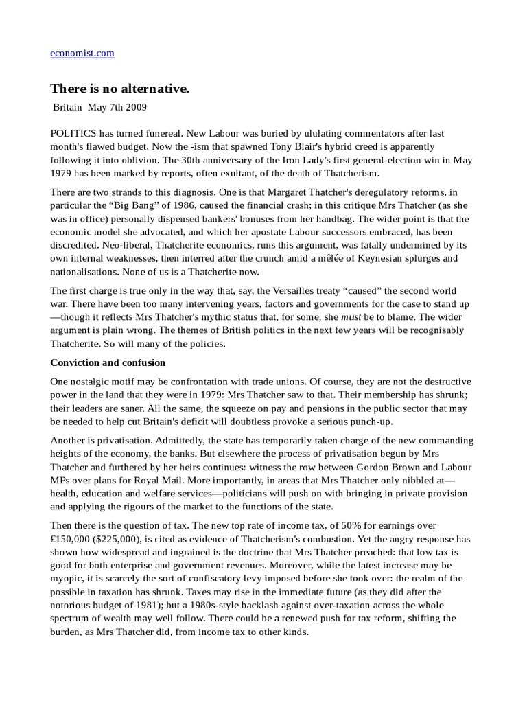 The Continuing Legacy of Thatcherism: Why Thatcherite Policies and ...
