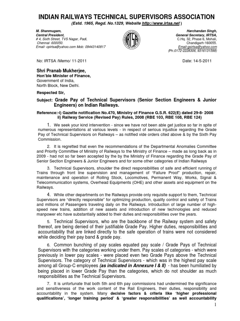 Indian Railways Technical Supervisors Association: Shri Pranab Mukherjee | PDF | Rail Transport ...