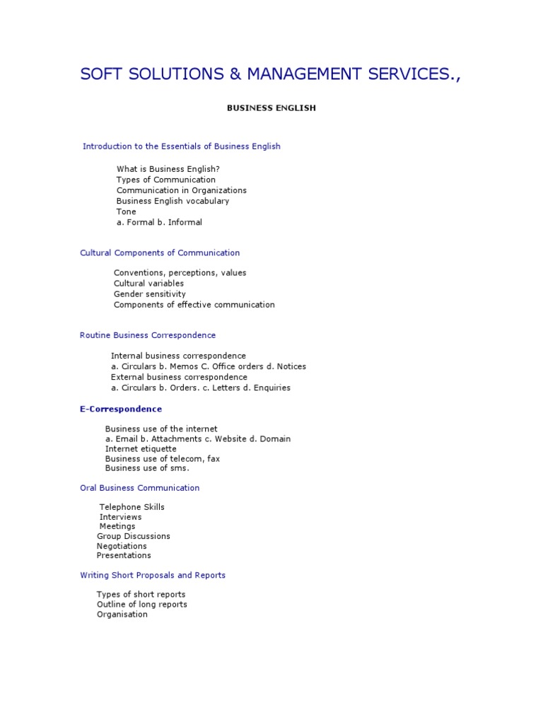Essentials of Business English Guide | PDF | Business