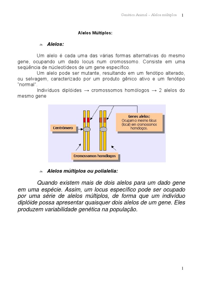 Genética Animal: Alelos Múltiplos | PDF | Alelo | Organismos
