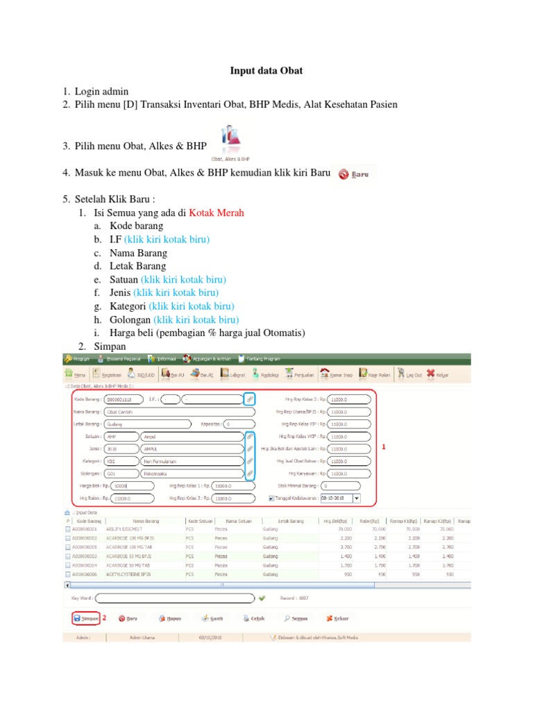 Input Data Obat SIMRS Khanza | PDF
