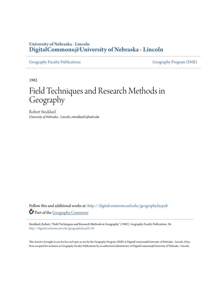 Field Techniques and Research Methods in Geography | Geography ...