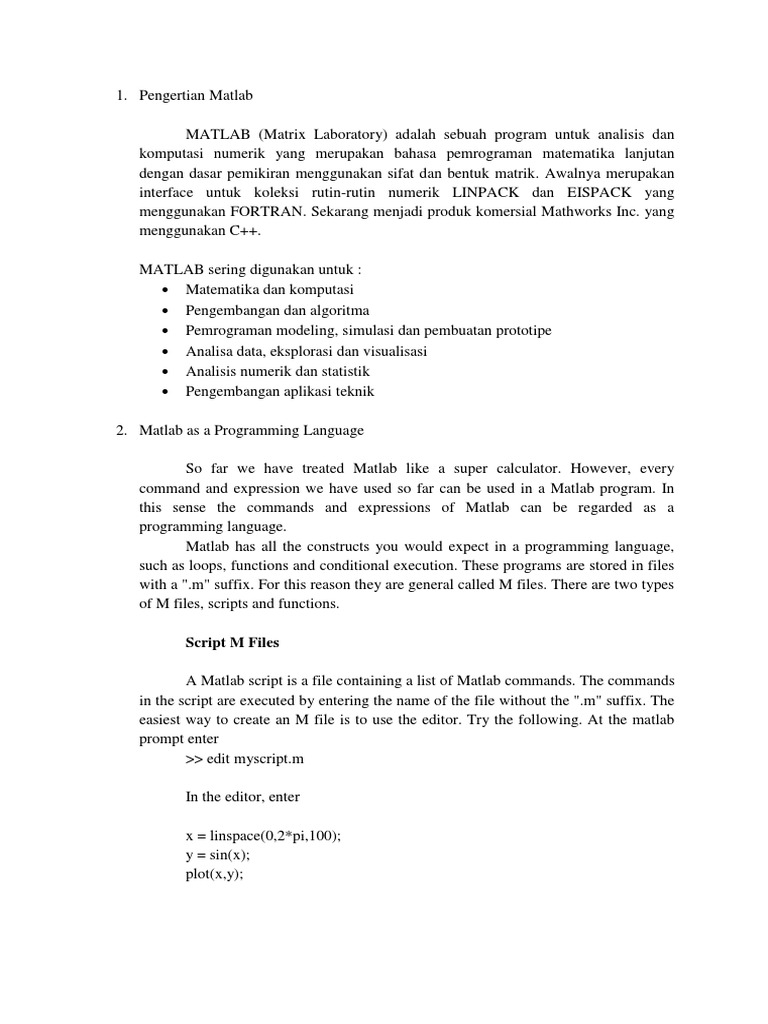 Dasar Teori Matlab | PDF | Matlab | Matrix (Mathematics)