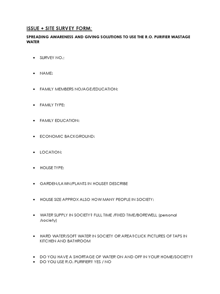 s2 Survey Form | PDF