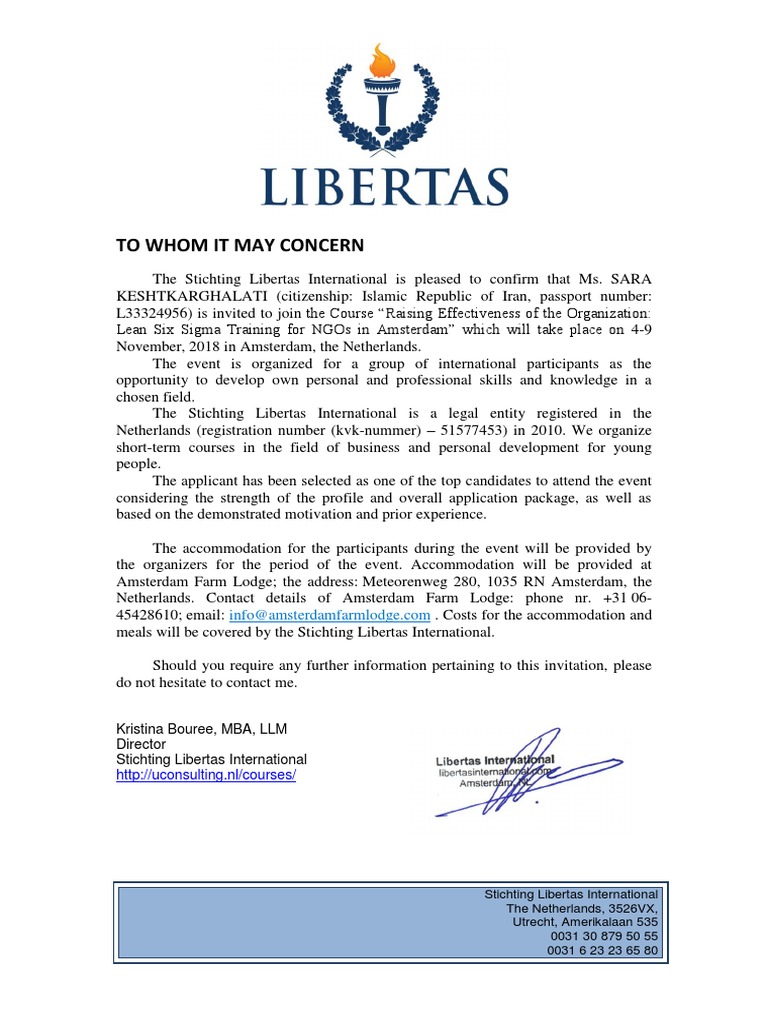 NGO Lean Six Sigma training invitation letter | PDF