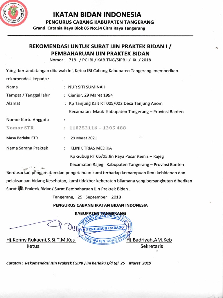 Surat Rekom Ibi | PDF