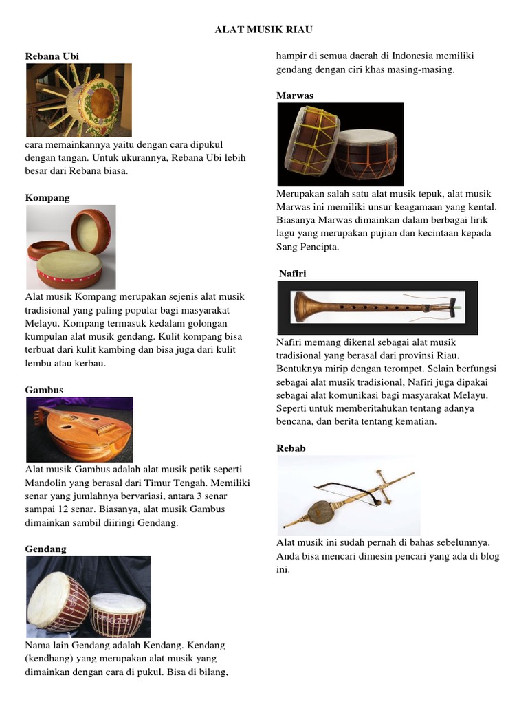 Alat Musik Riau | PDF