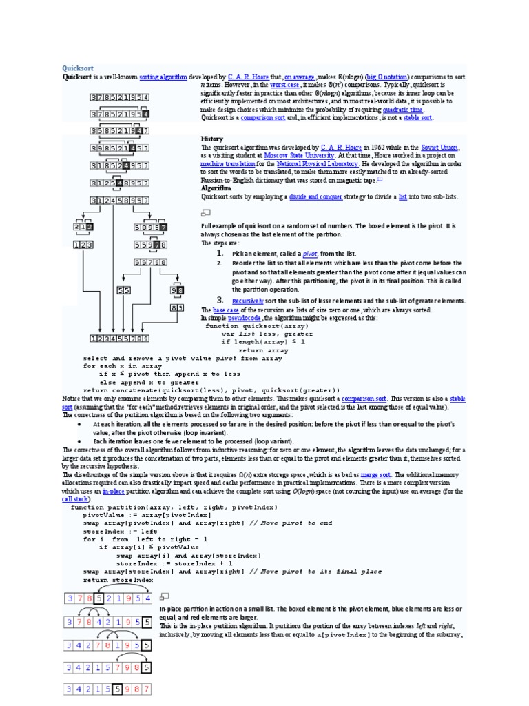 Quicksort | PDF | Software Engineering | Computing