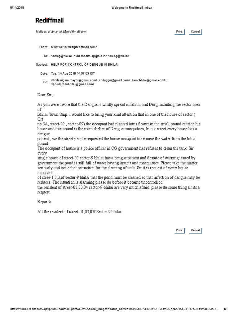 Welcome To Rediffmail - Inbox | PDF | Diseases And Disorders | Microbiology