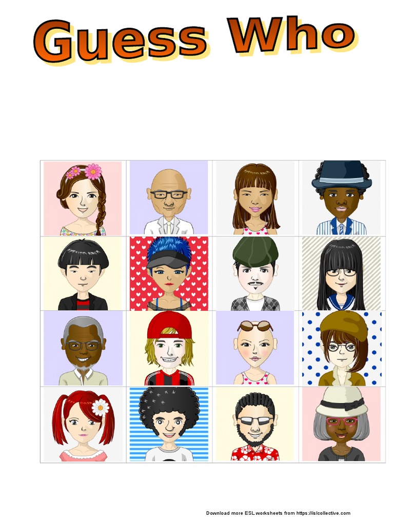 Adjective Game - Guess Who | Download Free PDF | Fashion | Human Appearance