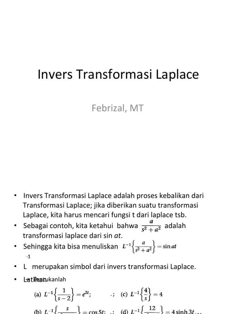 4 Invers Transformasi Laplace | PDF