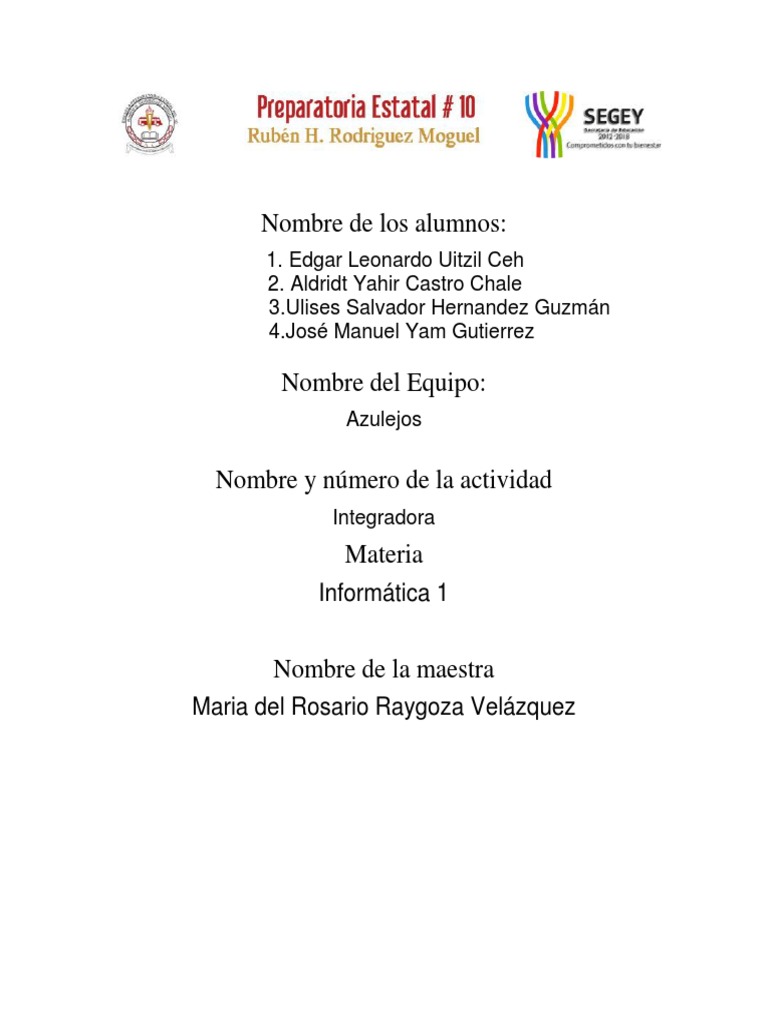 Nombre de Los Alumnos | PDF