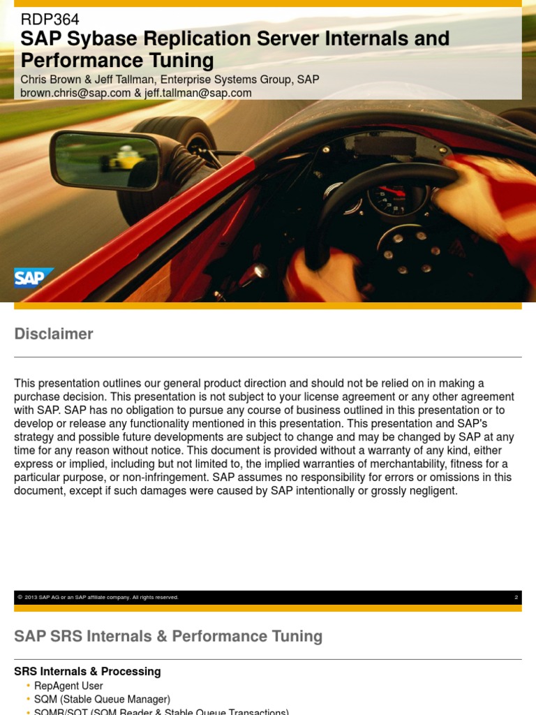 SAP Sybase Replication Server Internals and Performance Tuning | PDF | Transmission Control ...