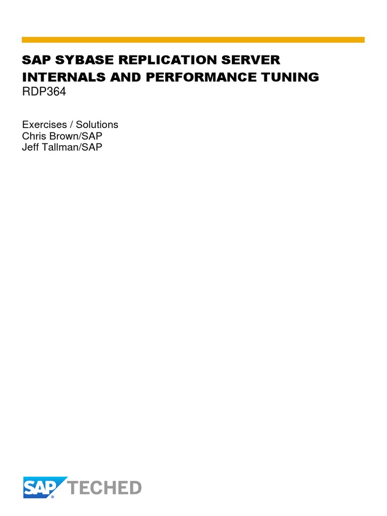 Sap Sybase Replication Server Internals and Performance Tuning | PDF | Icon (Computing) | Databases