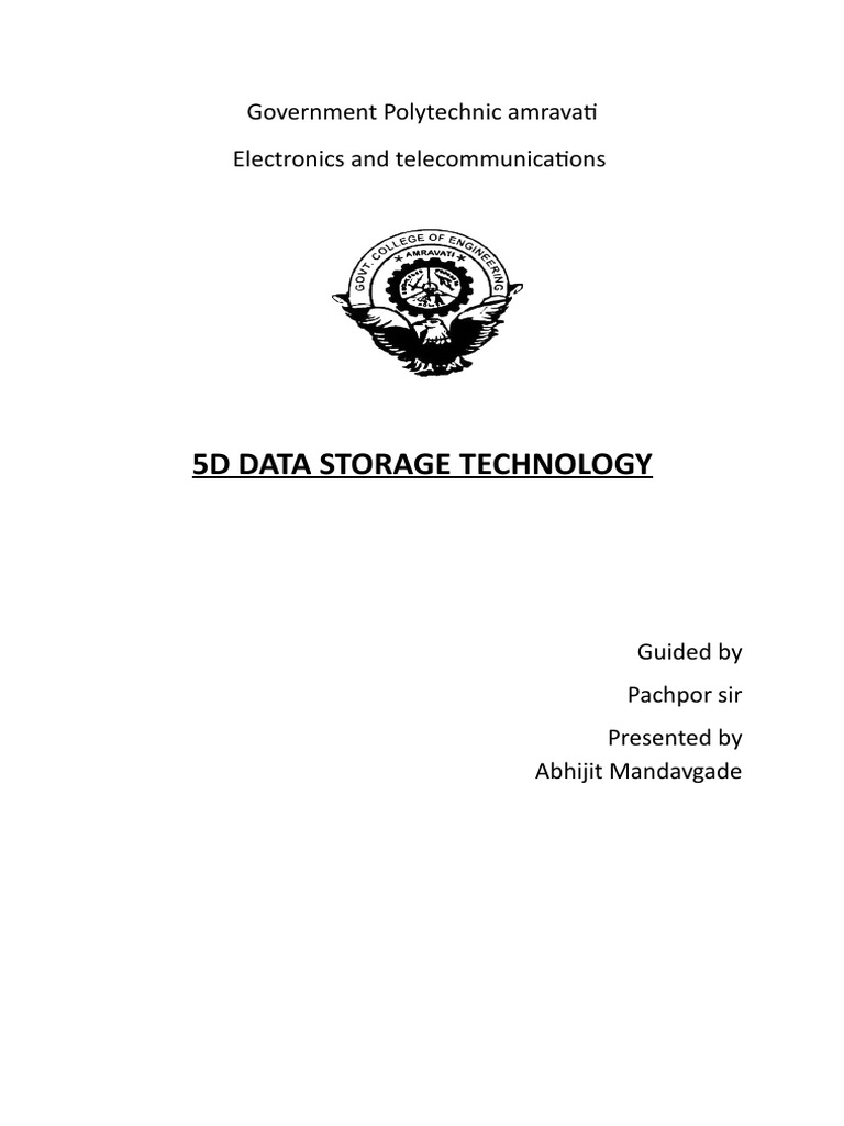5d Data Storage Technology | PDF | Disk Storage | Computer Data Storage