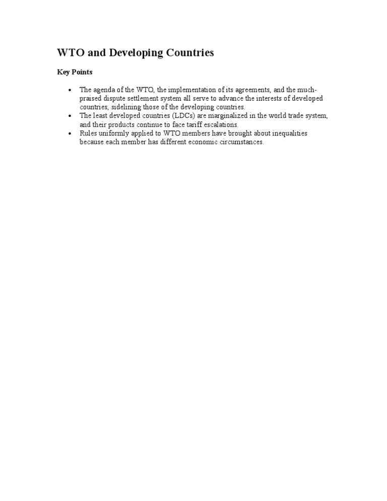 WTO and Developing Countries | PDF