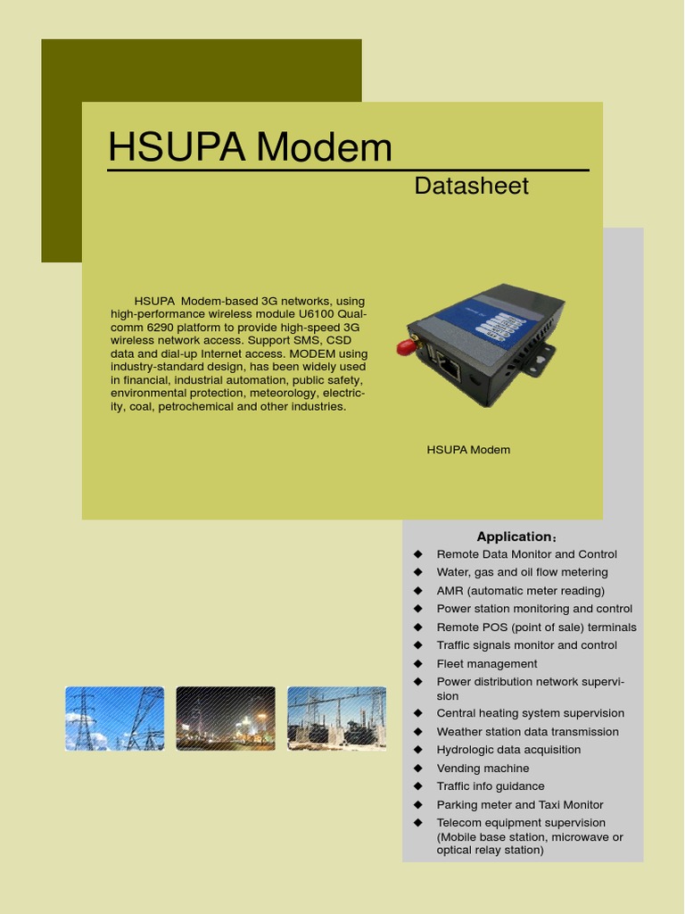 HSUPA Modem: Datasheet | Download Free PDF | Modem | Wireless