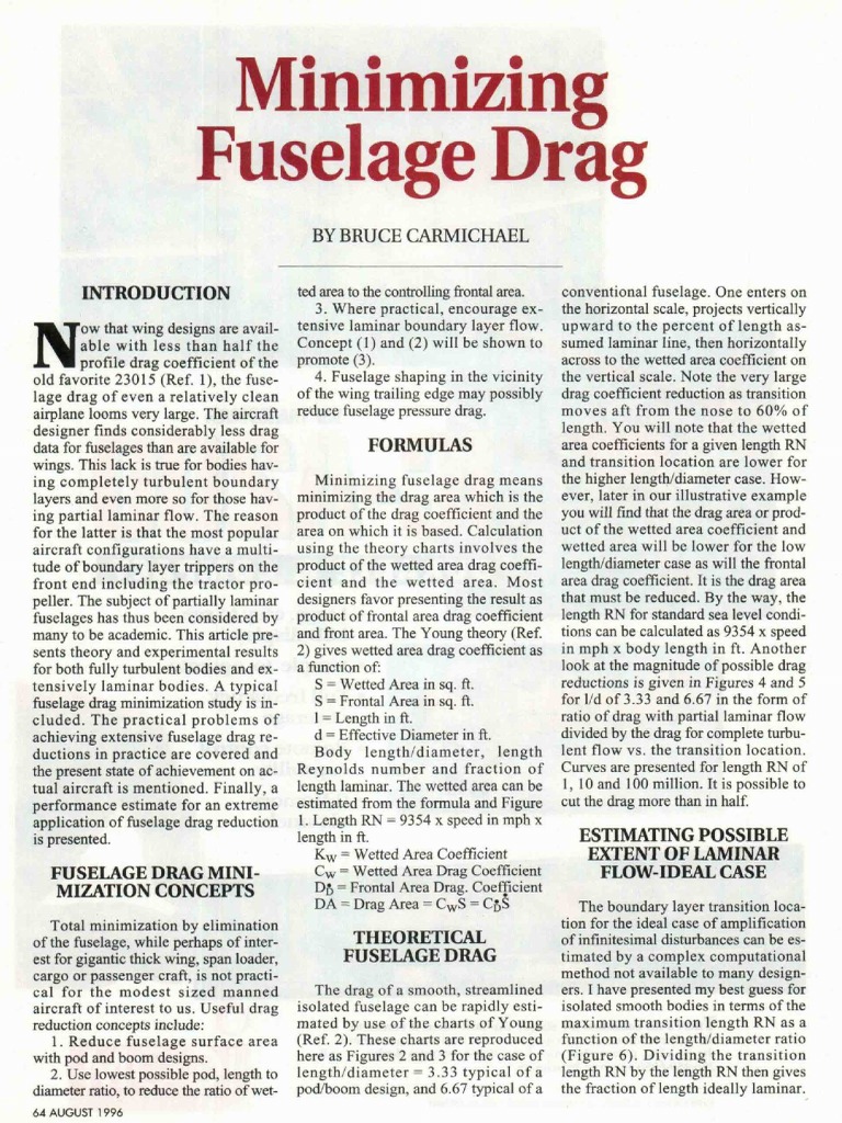 Minimizing Fuselage Drag | PDF | Drag (Physics) | Reynolds Number