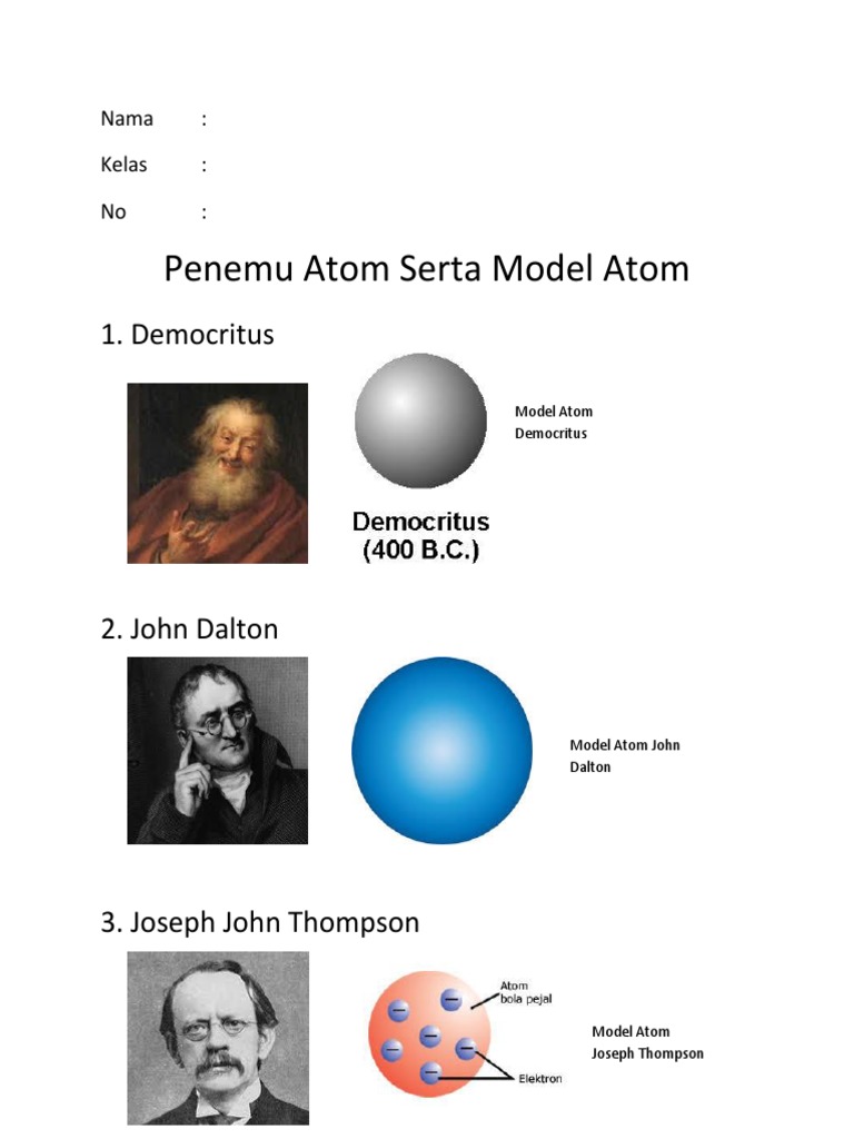 Penemu Atom Serta Model Atom: 1. Democritus | PDF