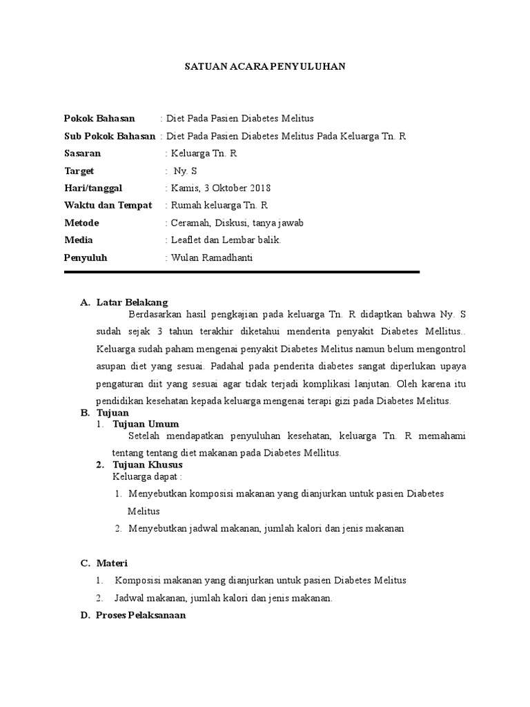 SAP Diet DM | PDF