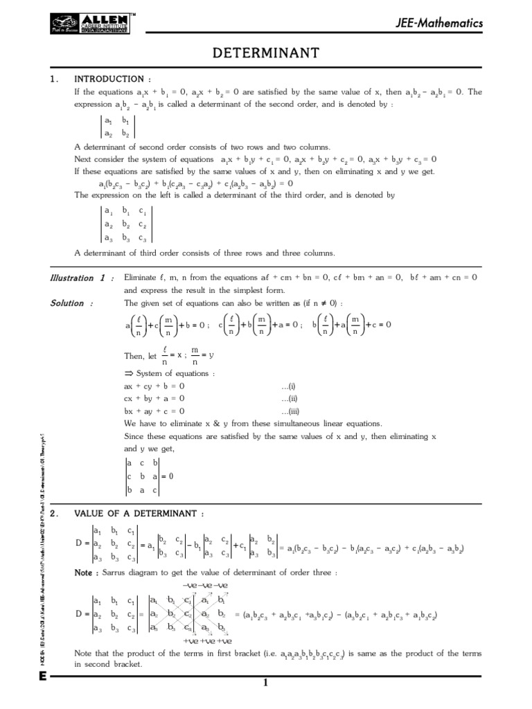 Determinant: A B C A B C A B C | PDF | Determinant | Mathematical Objects