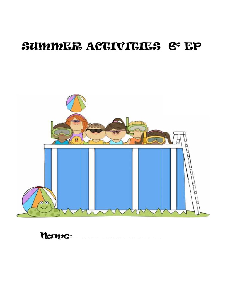 Summer Activities for 6th Grade Students | PDF | Sandwich | Milkshake