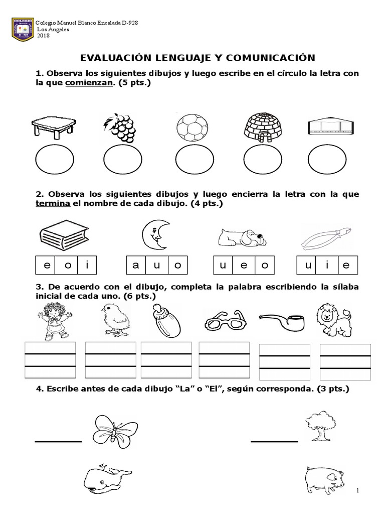 Evaluación De Lenguaje Y Comunicación Para Alumnos Con Necesidades