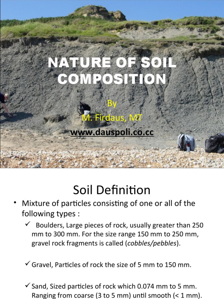 Nature of Soil Composition | PDF | Porosity | Natural Materials