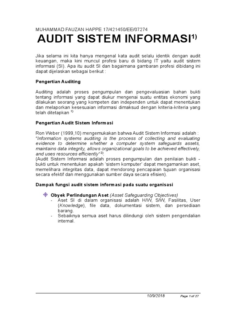 Audit Sistem Informasi: Pentingnya Data | PDF