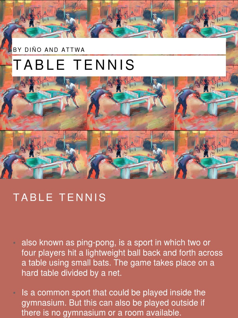 Physical Education: Table Tennis | PDF | Table Tennis | Sports Equipment