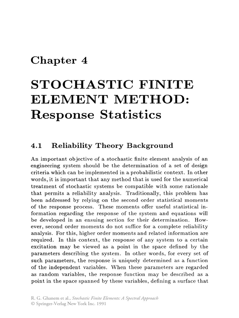 Stochastic Finite Element Method Response Statistics Pdf