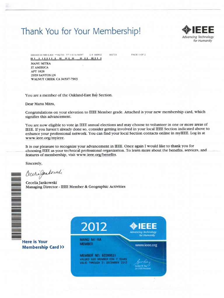 IEEE Membership ID - 2012 | PDF