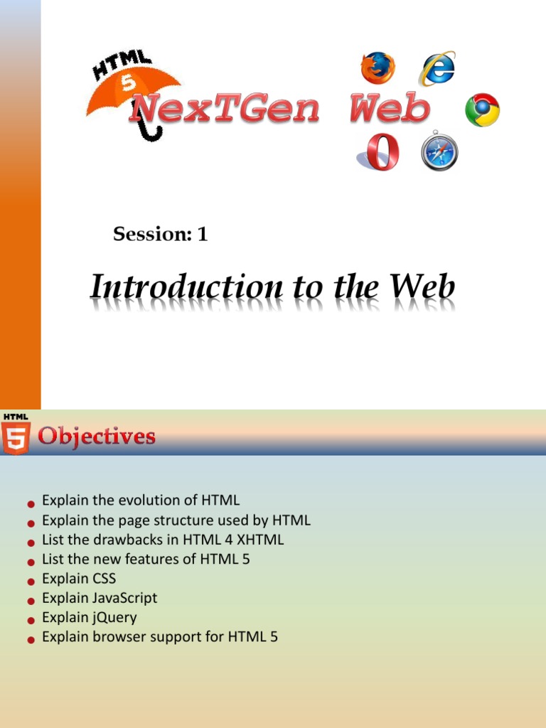 HTML5 XP - Session 1 | PDF | Html | Html5