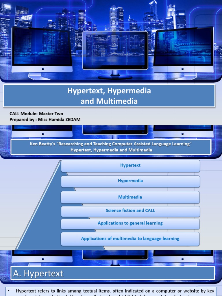 Applications of Hypertext, Hypermedia, and Multimedia to Language Learning | PDF | Graphical ...
