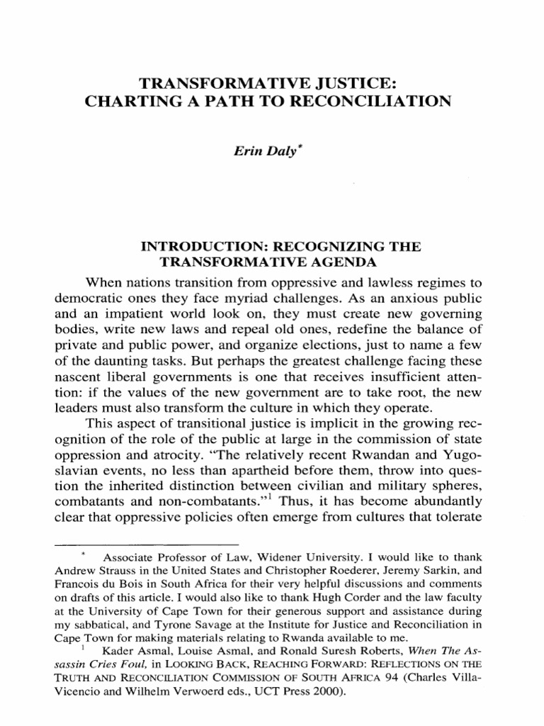 Transformative Justice | PDF | Transitional Justice | Crimes Against ...