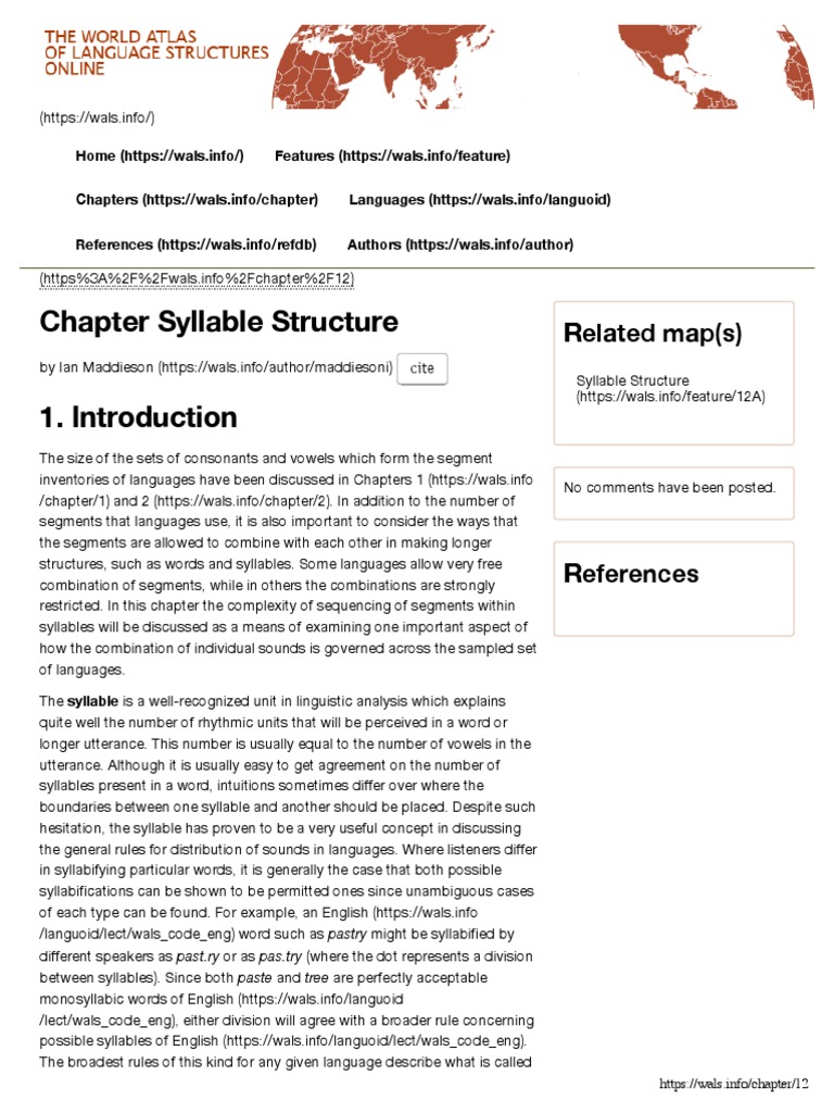 Syllable Structure Patterns in Languages | PDF | Syllable | Consonant
